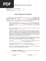 DSWD Affidavit of Support for Minors | PDF | Affidavit | Legal Documents
