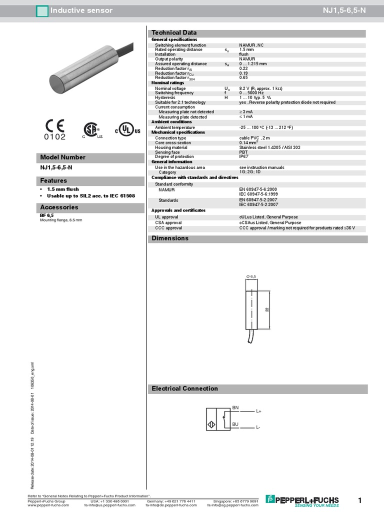Technical Data: - 1.5 MM Flush - Usable Up To SIL2 Acc. To IEC 61508 | PDF | Materials Science ...