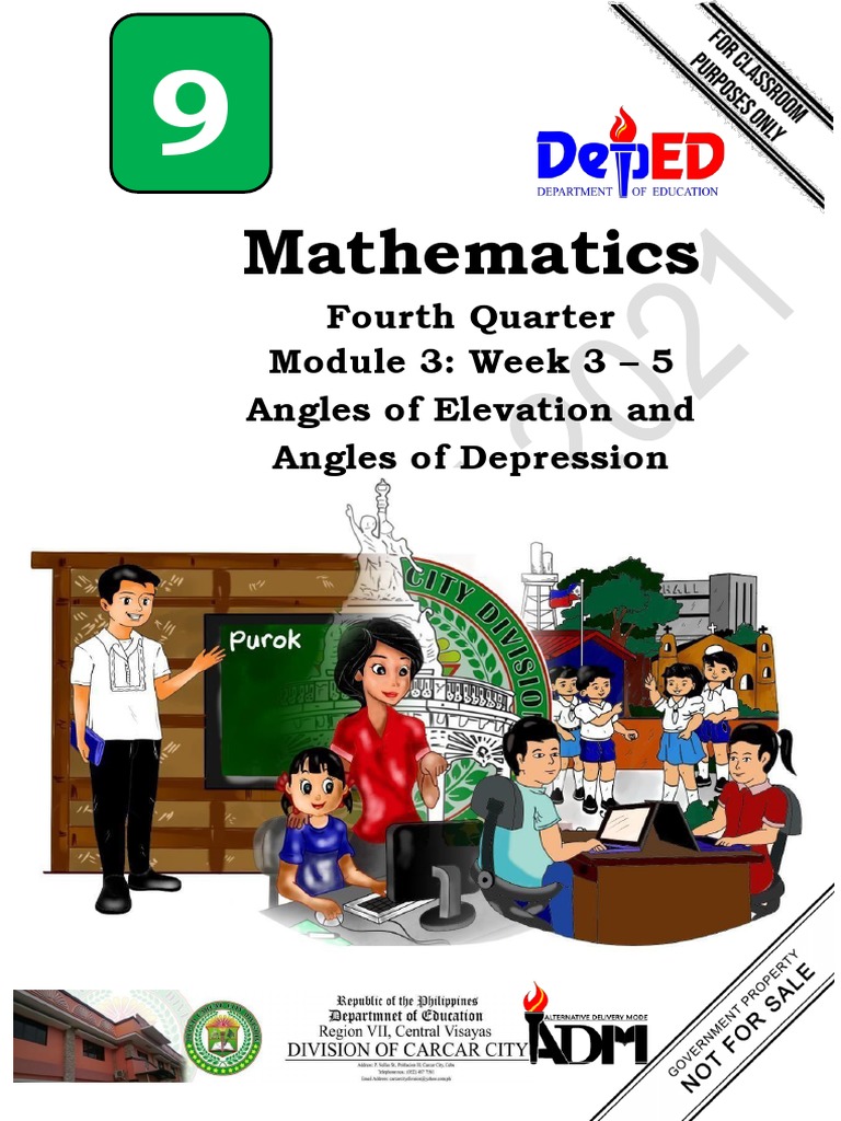 Mathematics: Fourth Quarter Module 3: Week 3 - 5 Angles of Elevation ...