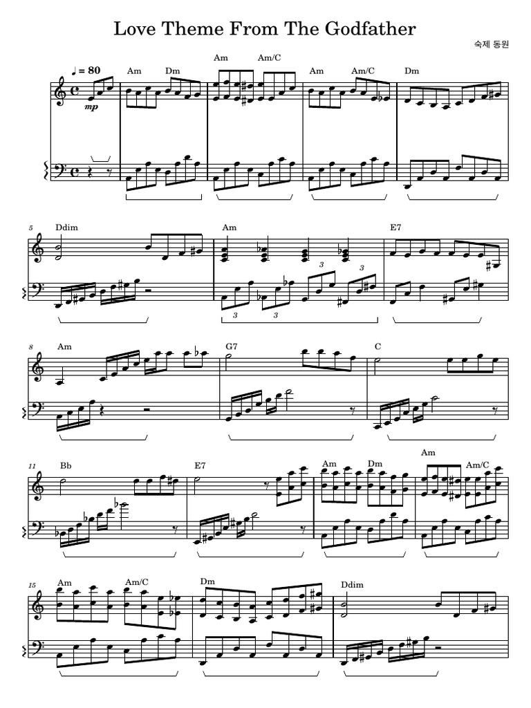 Love Theme from The Godfather Sheet Music | PDF