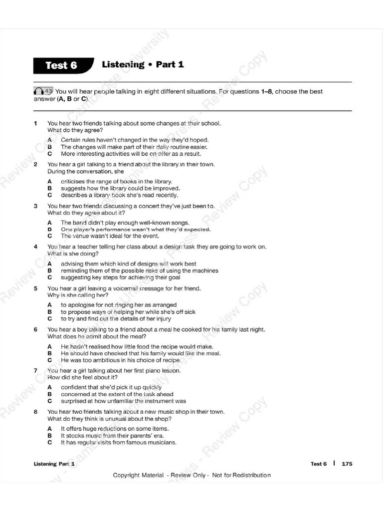 Listening Test 6 | PDF