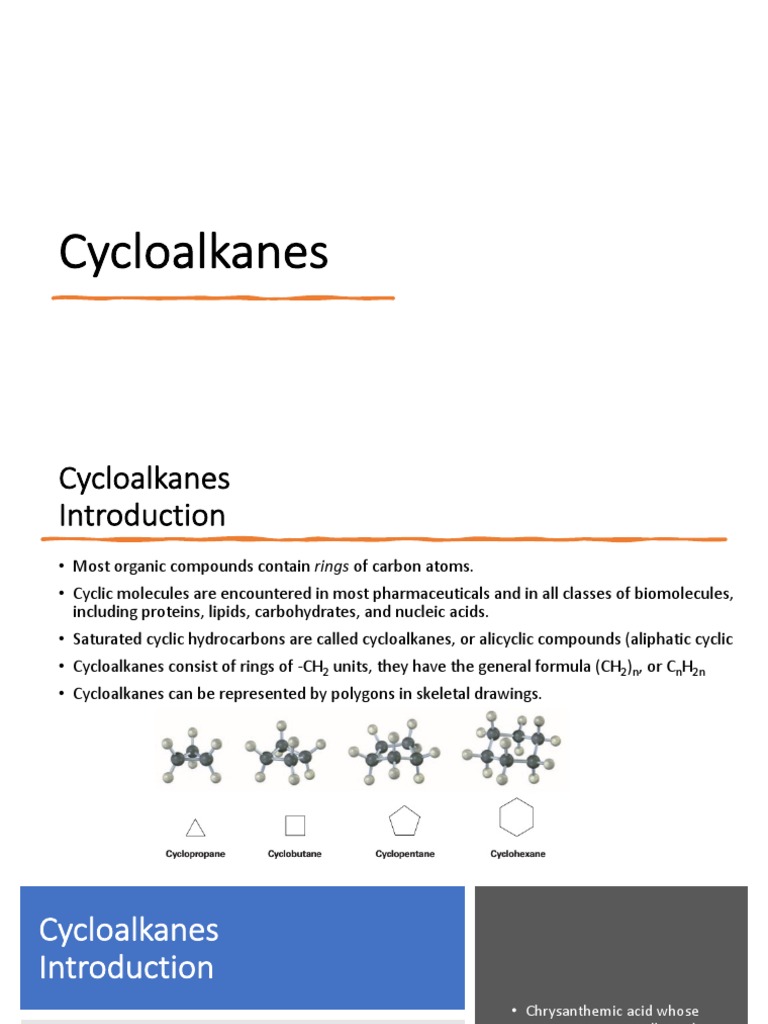 PHARM 122 7 Cycloalkanes | PDF | Alkane | Organic Chemistry