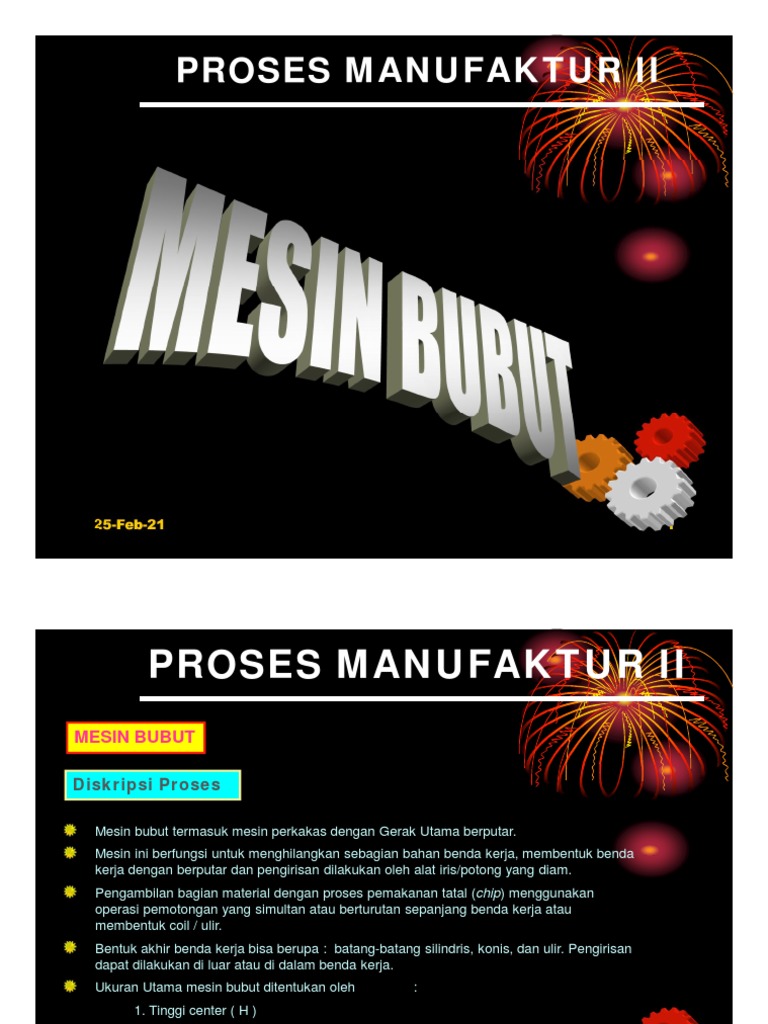 Materi Kuliah Ke-4 Proses Manufaktur II (Mesin Bubut) (Compatibility Mode) | PDF
