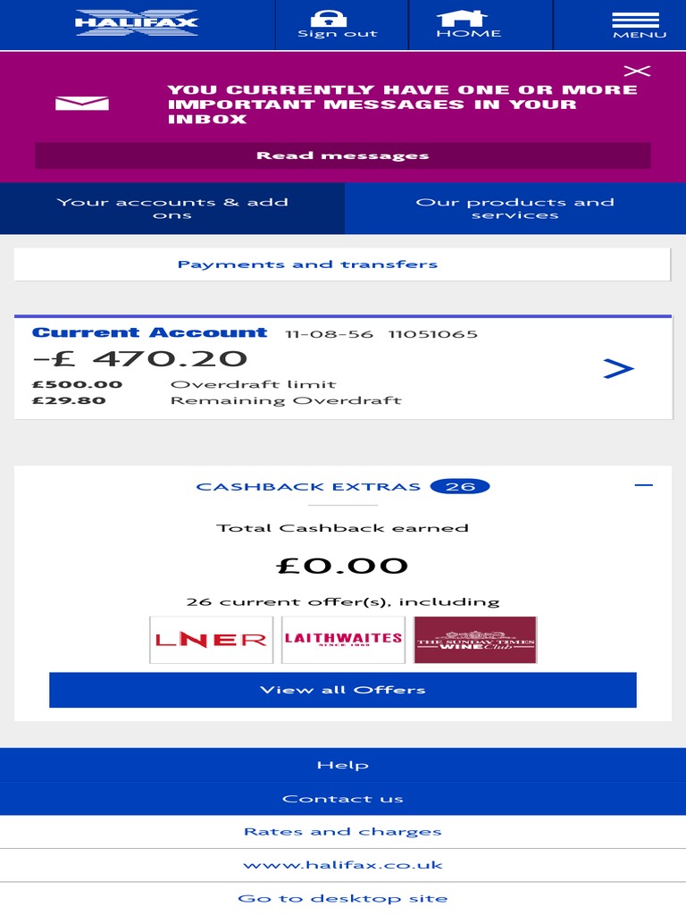 Current Account: You Currently Have One or More Important Messages in ...
