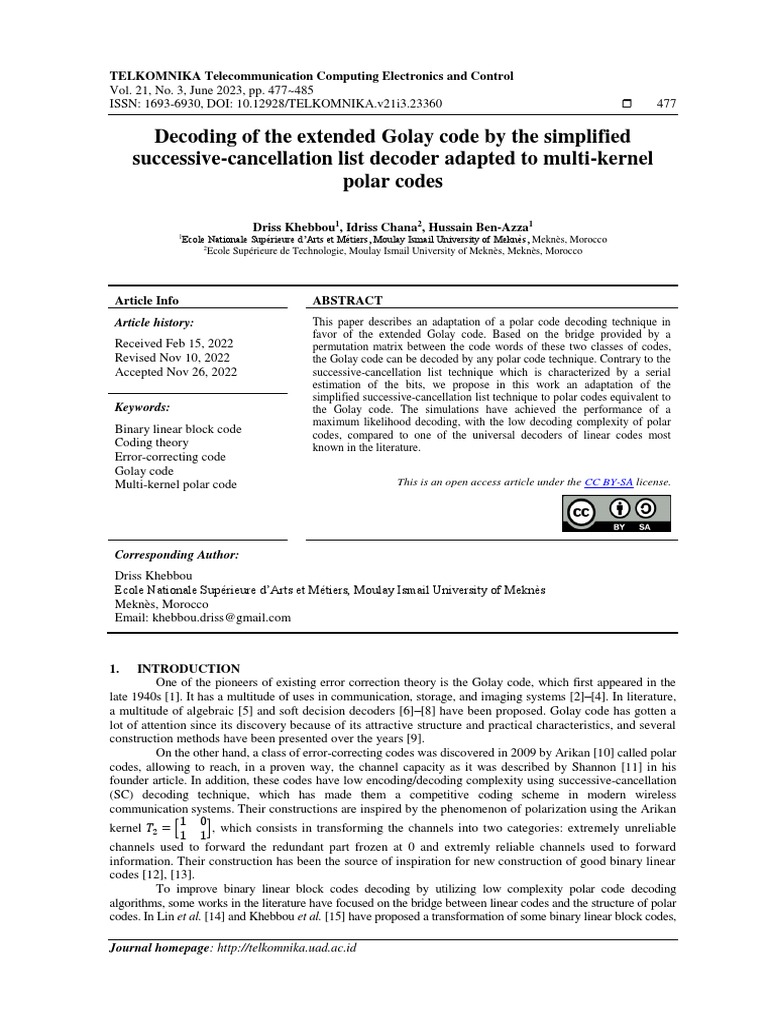 Decoding Of The Extended Golay Code By The Simplified Successive Cancellation List Decoder
