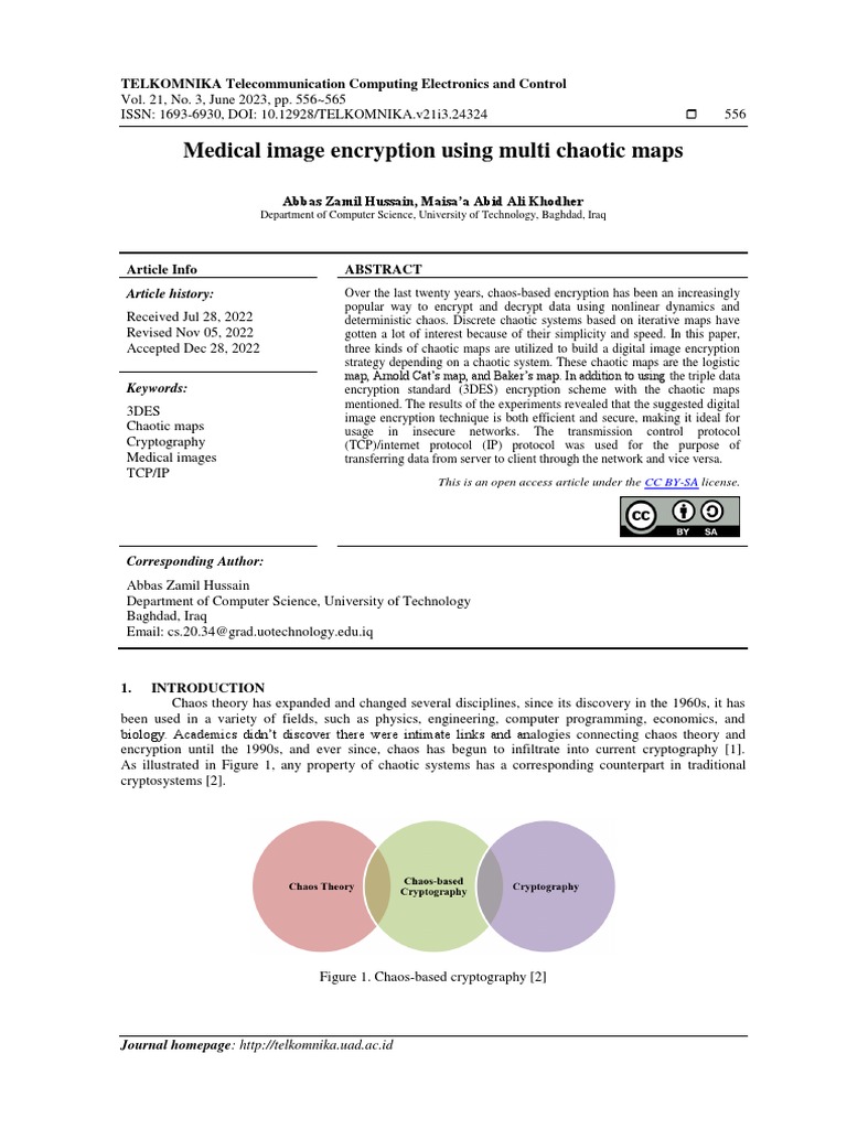 Medical Image Encryption Using Multi Chaotic Maps Pdf Cryptography Chaos Theory