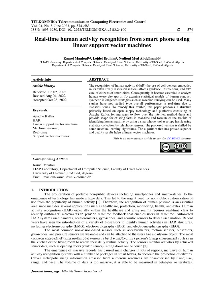Real Time Human Activity Recognition From Smart Phone Using Linear