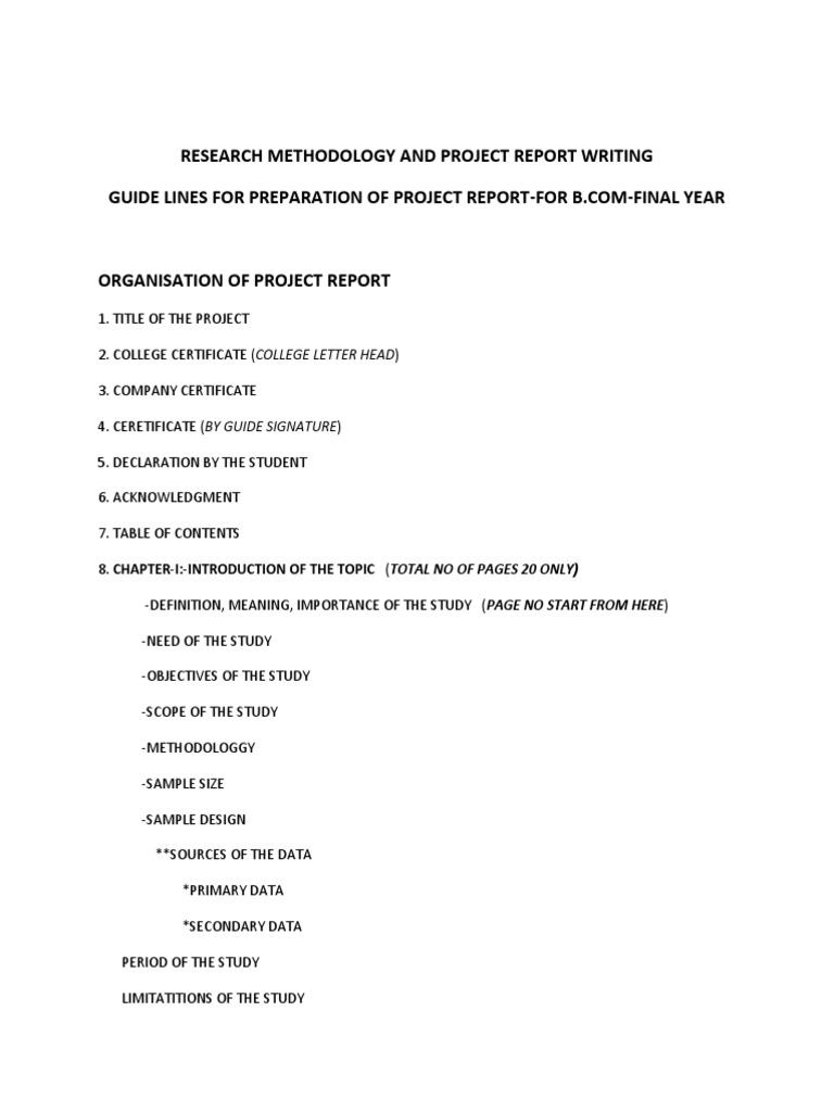 PROJECT GUIDE LINES-BCOM-FINAL YEAR (1) | PDF | Written Communication
