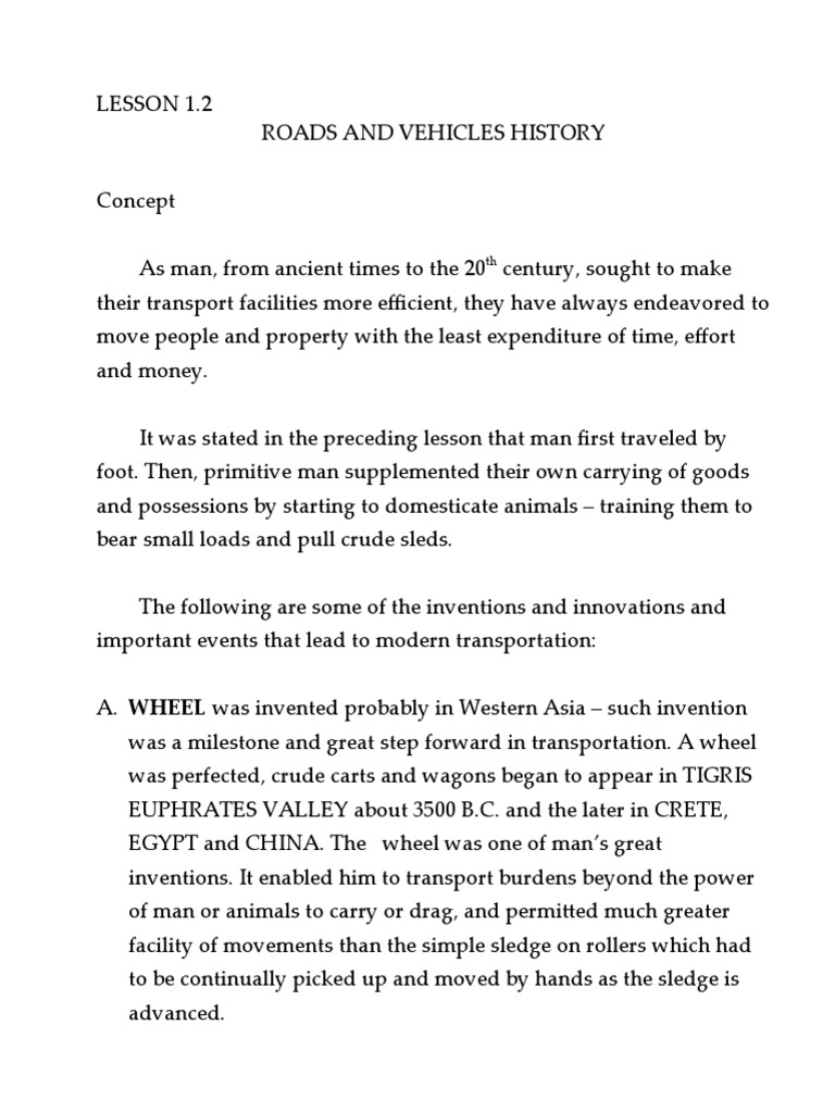 A History of Transportation: From Early Wheeled Carts to Modern Road ...