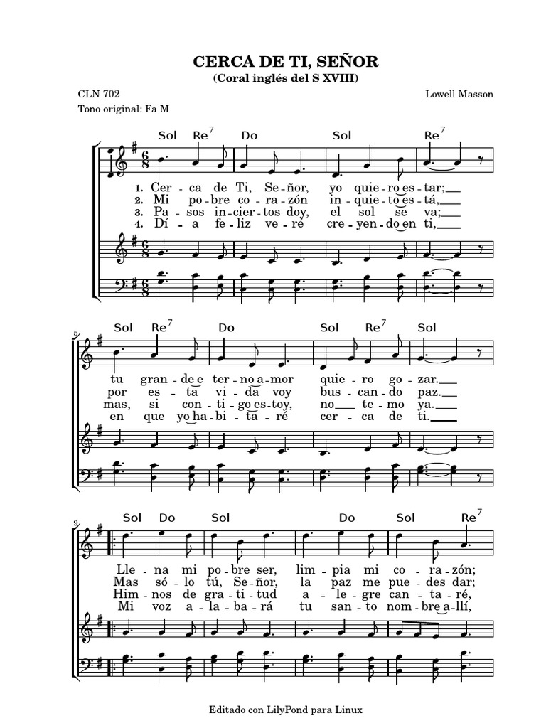 Cerca de Ti Senor C | PDF