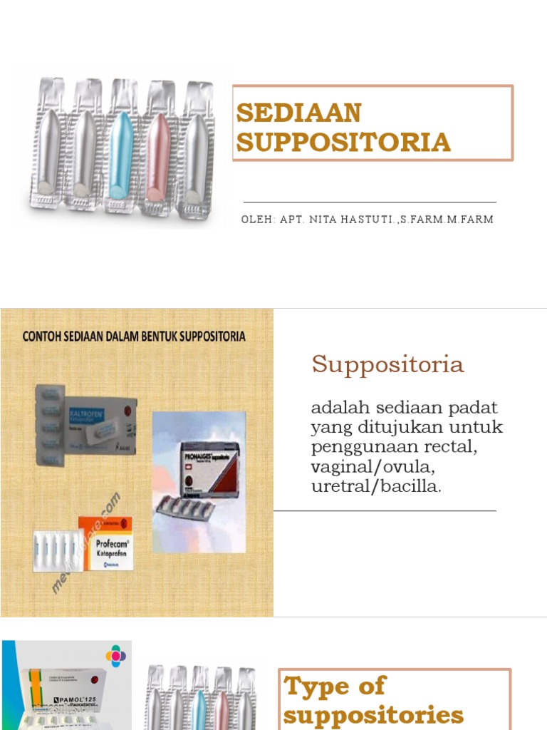 Sediaan Suppositoria: Oleh: Apt. Nita Hastuti.,S.Farm.M.Farm | PDF ...