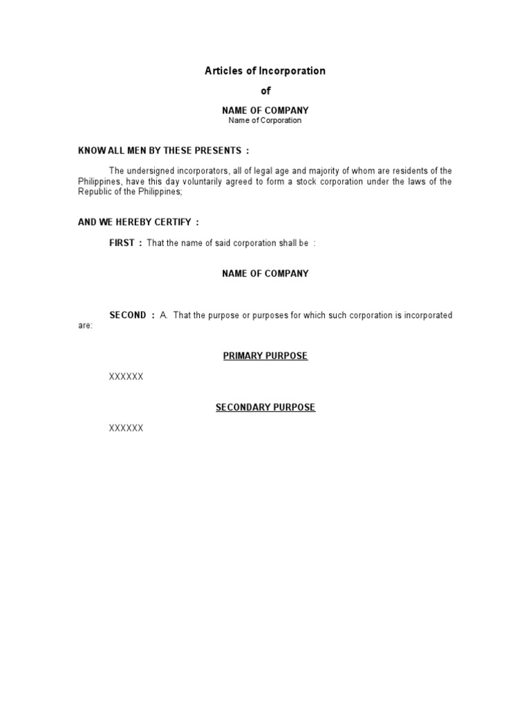 SEC AOI-BYLAWS_TEMPLATE READ ONLY | PDF | Board Of Directors | Proxy Voting