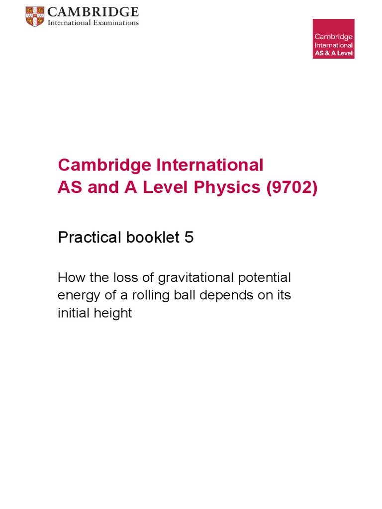 Cambridge International AS and A Level Physics (9702) : Practical ...