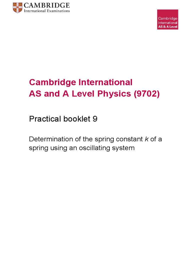 Cambridge International AS and A Level Physics (9702) : Practical ...