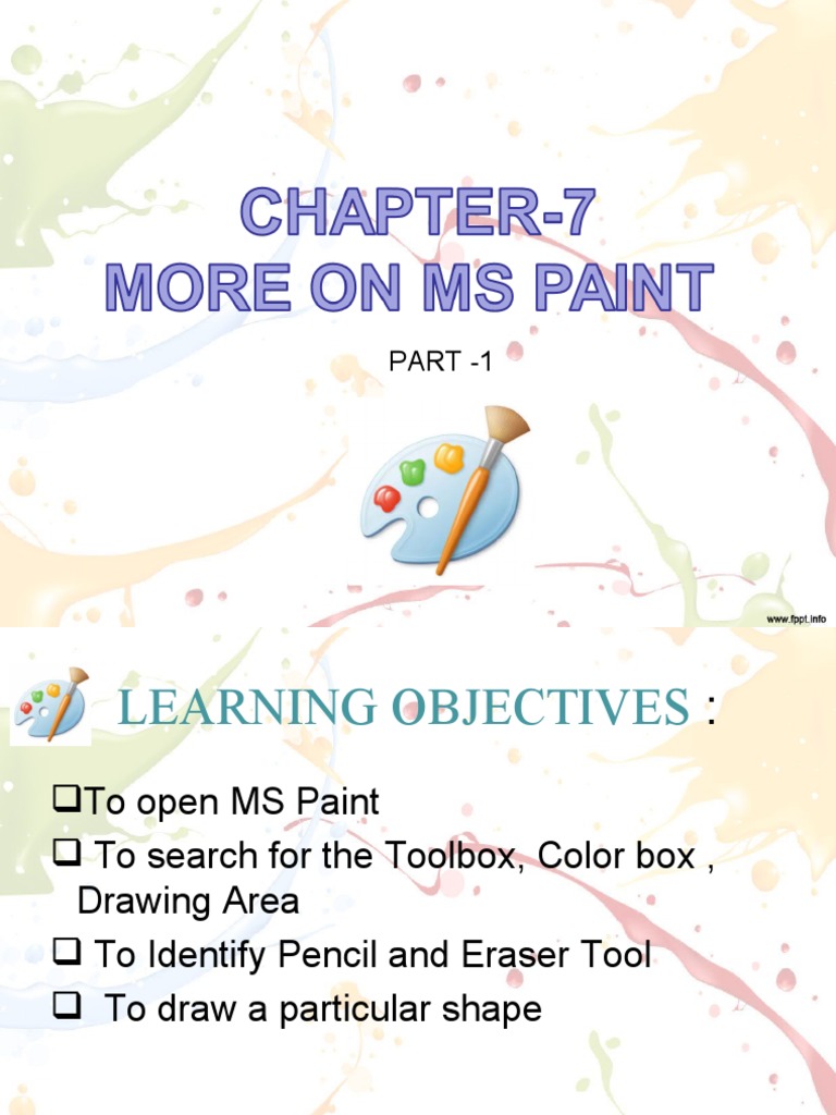 Chapter 7-More On Ms Paint (Part 1) - GRADE 2 | PDF
