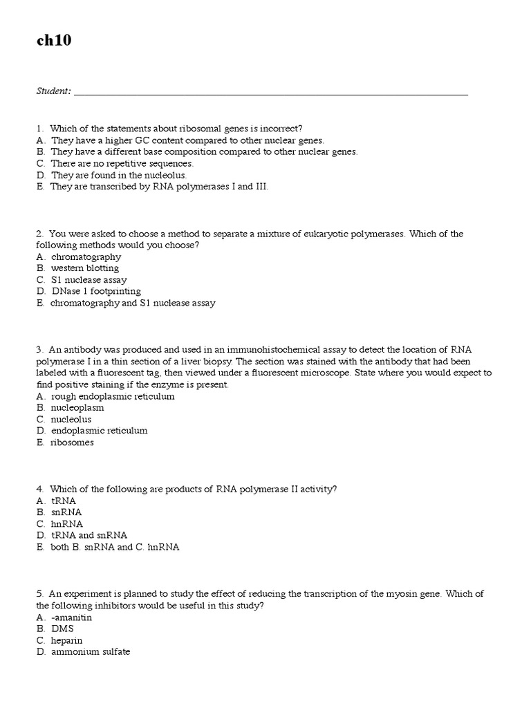 CH 10 | PDF | Promoter (Genetics) | Gene