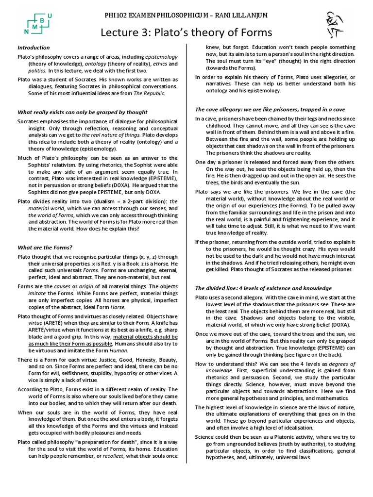 Plato's Theory of Forms Explained | PDF | Plato | Cognitive Science