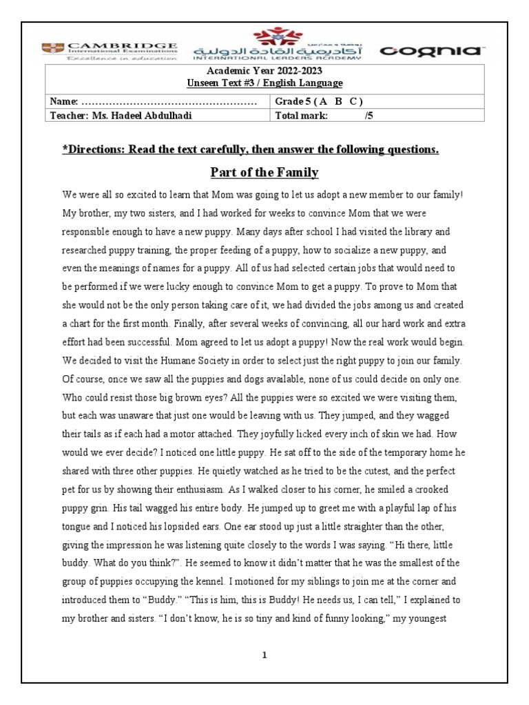 Unseen Text 3 | PDF | Language Arts & Discipline | General Fiction