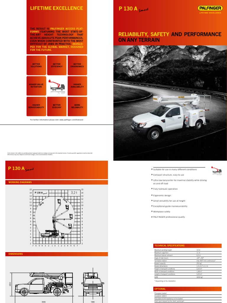 PALFINGER P130A Access Platform Overview | PDF | Manufactured Goods