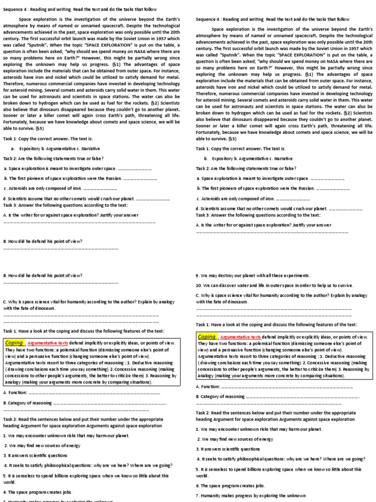 Sequence 4 | PDF | Space Exploration | Outer Space