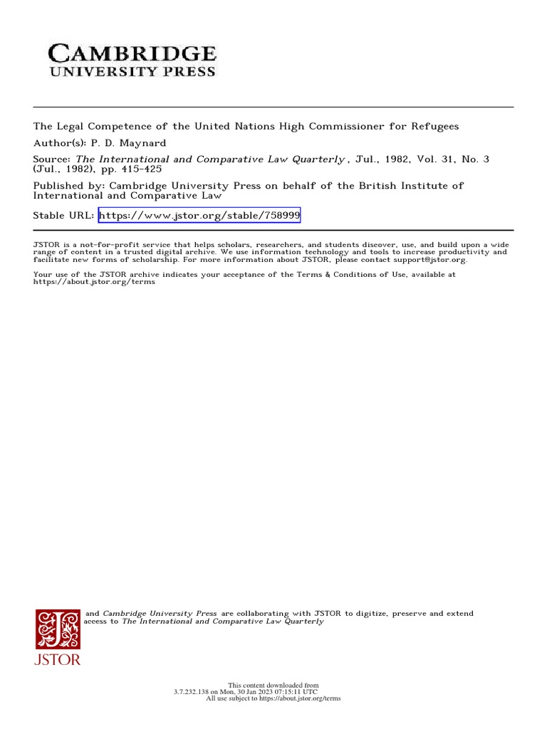UNHCR Statute | Download Free PDF | Refugee | United Nations High ...