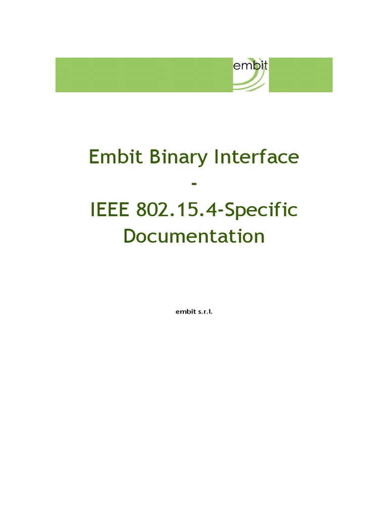 Embit Binary Interface - IEEE 802.15.4-Specific Documentation | PDF ...