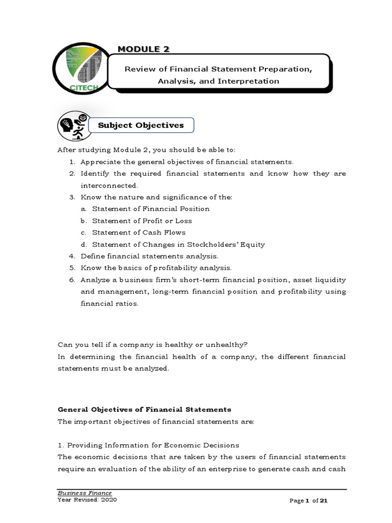 Business Finance Module 2 | PDF | Equity (Finance) | Revenue