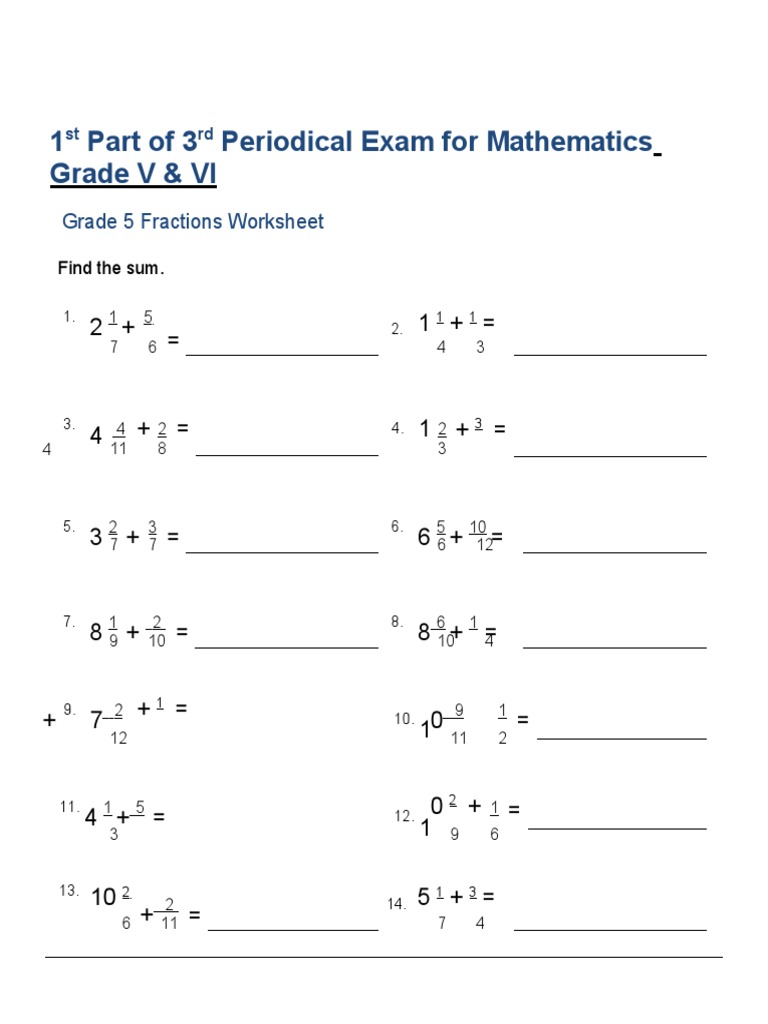 Grade 5 Math: Fractions Practice | PDF | Mathematical Notation | Encodings