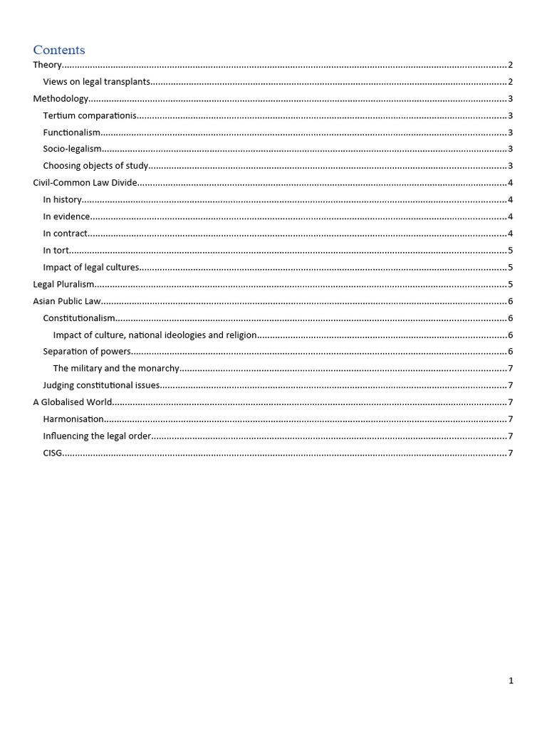 Comparative Legal Systems Notes (AY2021-22) SMU Law Y2 | PDF | Tort ...