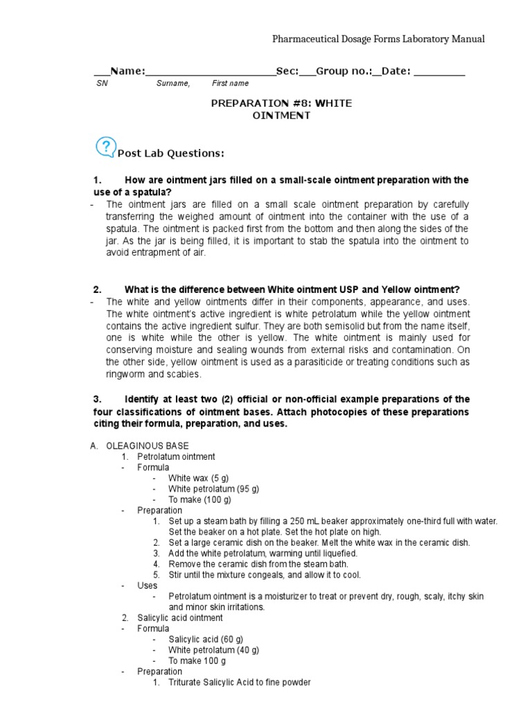(LR) Prep-8 Post-Lab Assignment | PDF | Topical Medication | Ethanol
