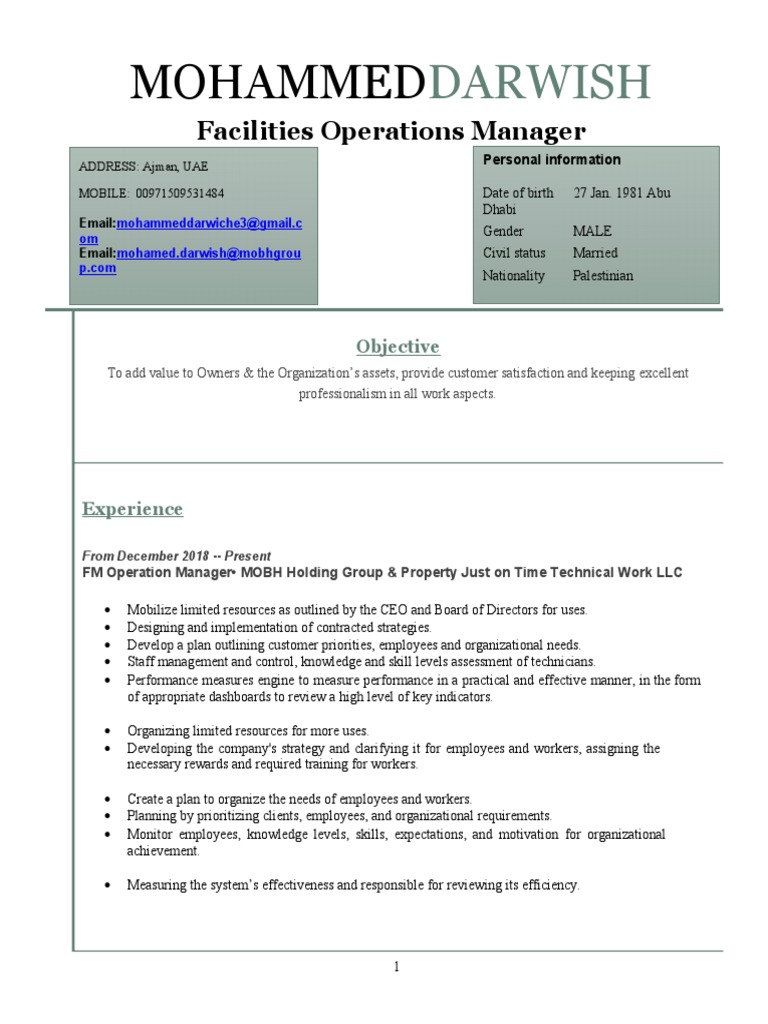 Mohammed Darwish | PDF | Plumbing | Employment