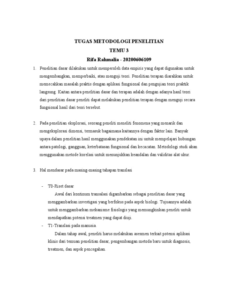 Tugas Metodologi Penelitian | PDF