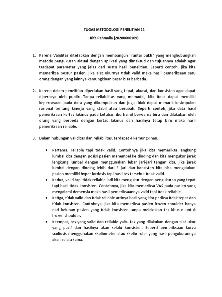 Tugas Metodologi Penelitian 11 | PDF