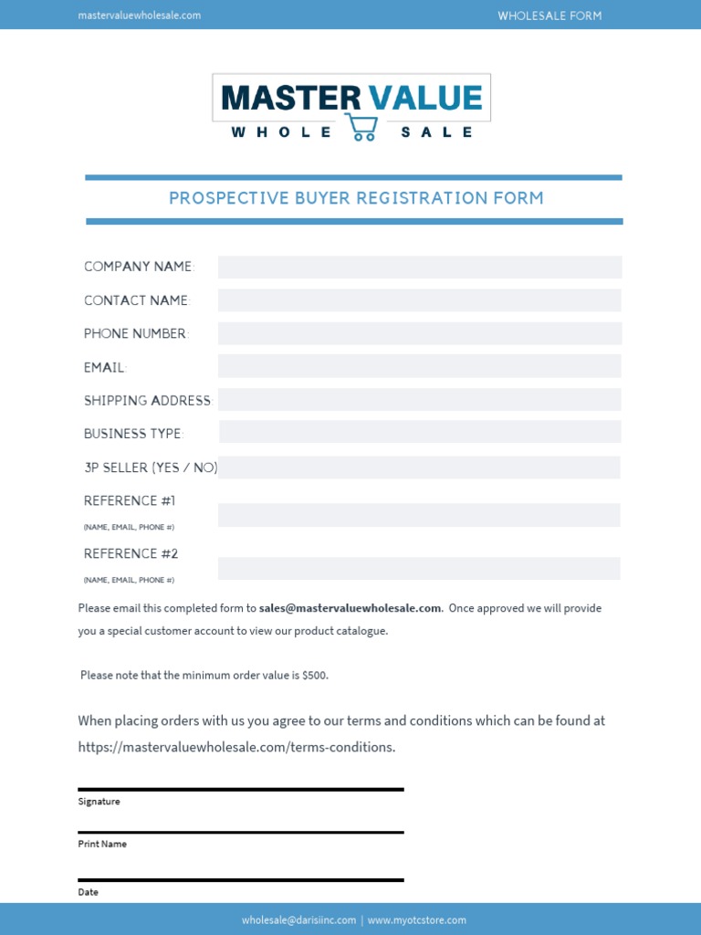 Prospective Buyer Registration Form | PDF