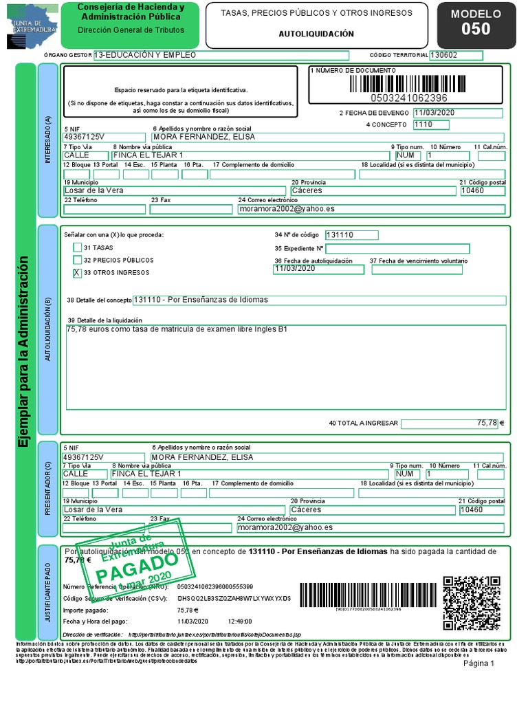 Escuela Idiomas 1 Modelo 50 | PDF | Privacidad de la información | Gobierno