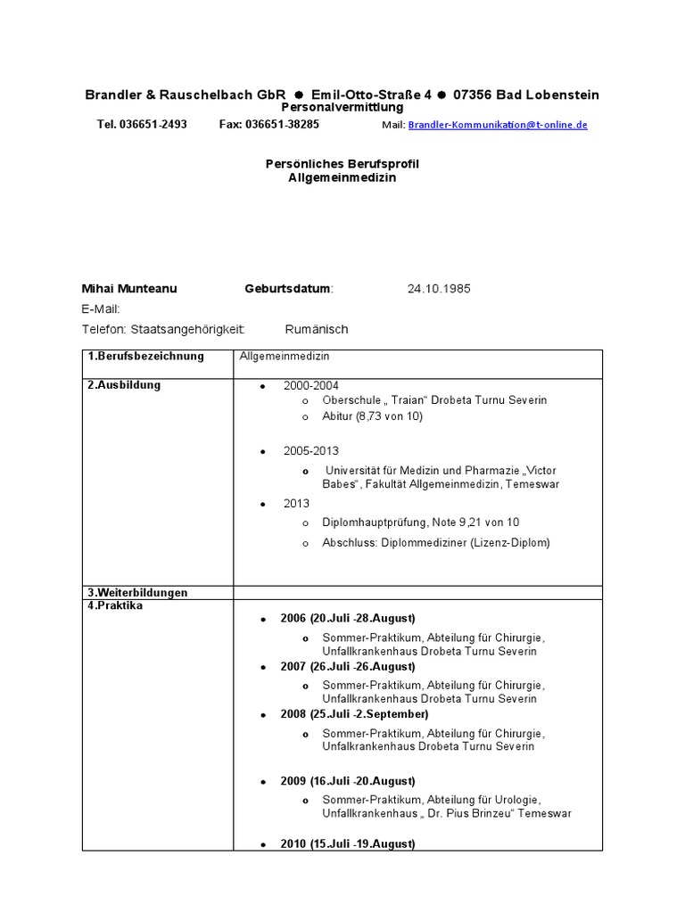 Muster Profil Rezident | PDF Muster Profil Rezident | PDF