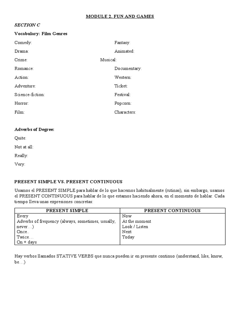 Module 2 Section C Vocabulary And Grammar PDF