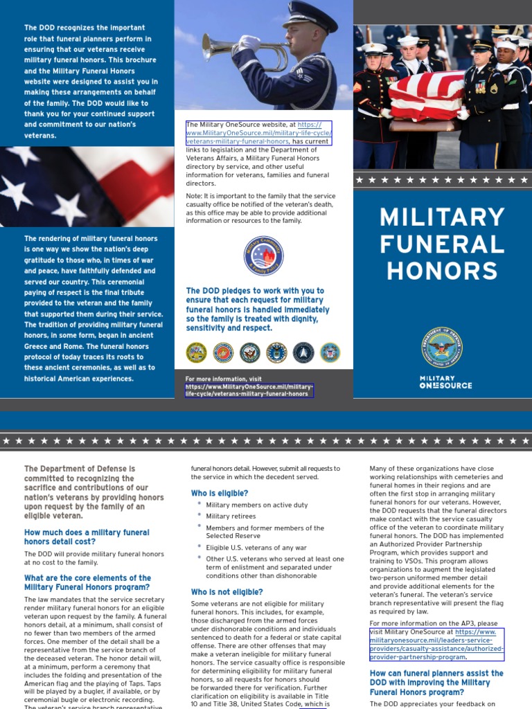 Military Funeral Honors Brochure | PDF | Military Discharge | Military