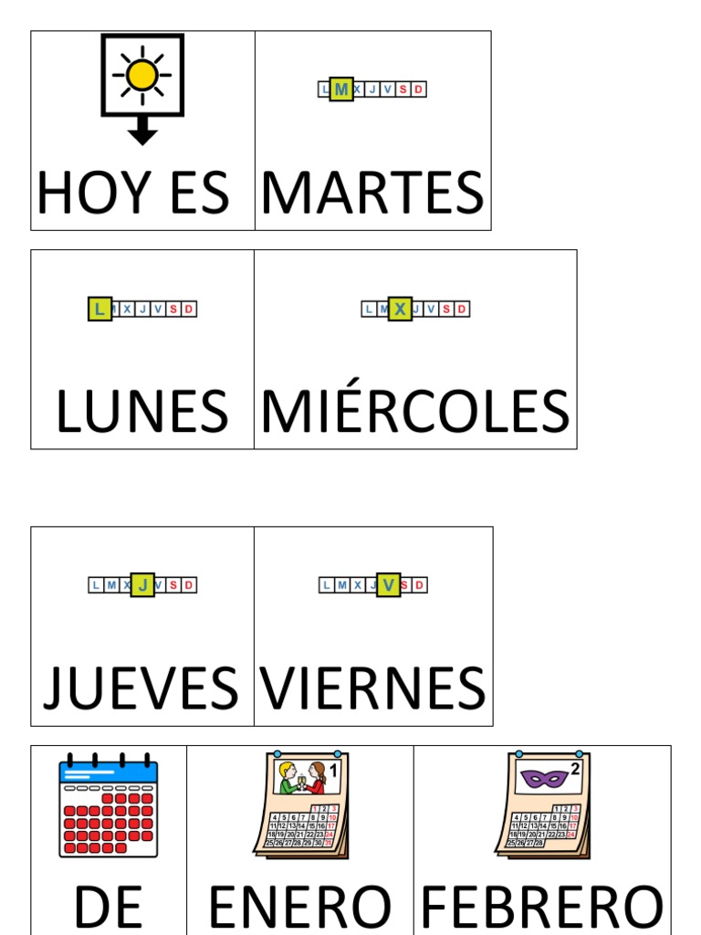 CALENDARIO Pictogramas | PDF