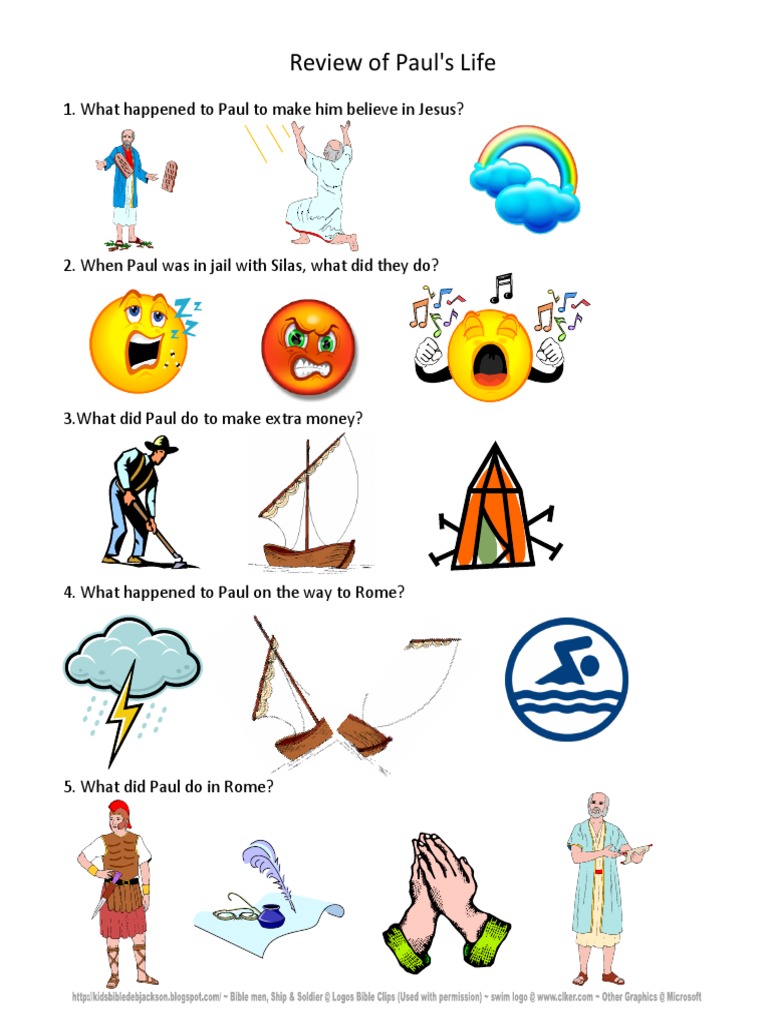 26 Pauls Life Worksheet | PDF
