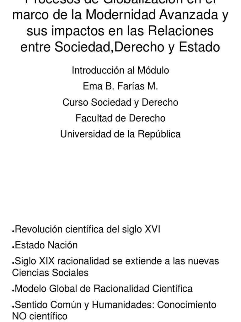 Introducción Al Módulo Ema B. Farías M. Curso Sociedad y Derecho Facultad de Derecho Universidad ...