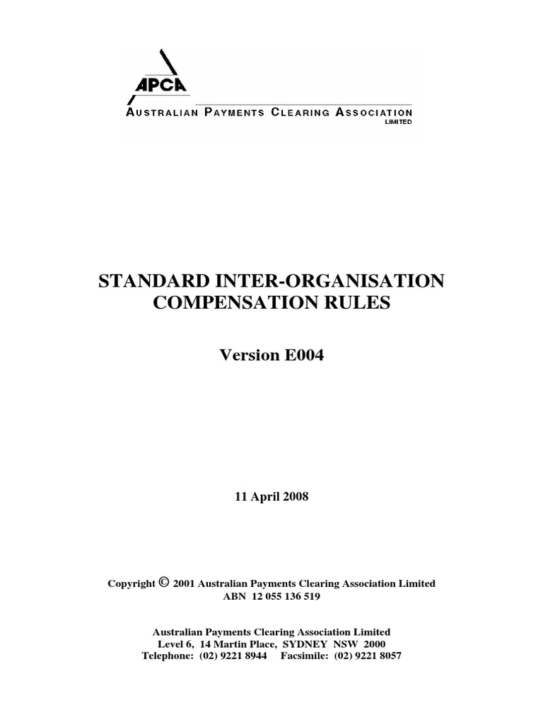Standard Inter-Organisation Compensation Rules | PDF | Business ...