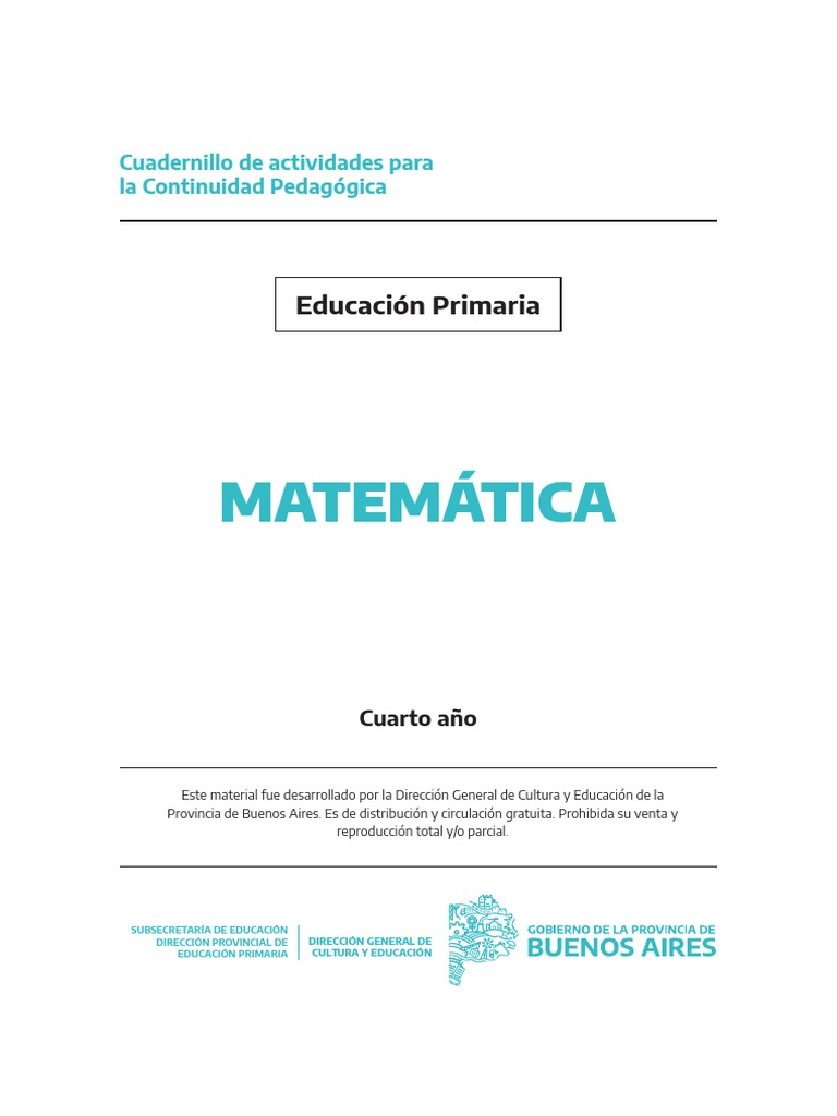 Continuemos Estudiando Cuadernillo 2020 Primaria Segundo Ciclo 5ta Entrega 4 | PDF | Litro ...