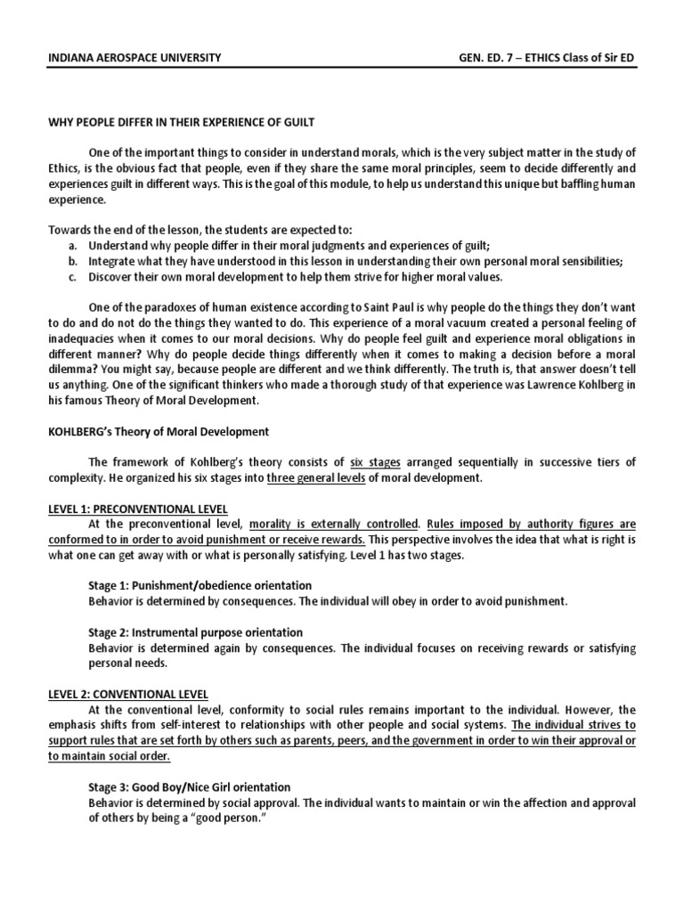 Kohlbergs Theoryof Moral Development | PDF | Morality | Social Psychology