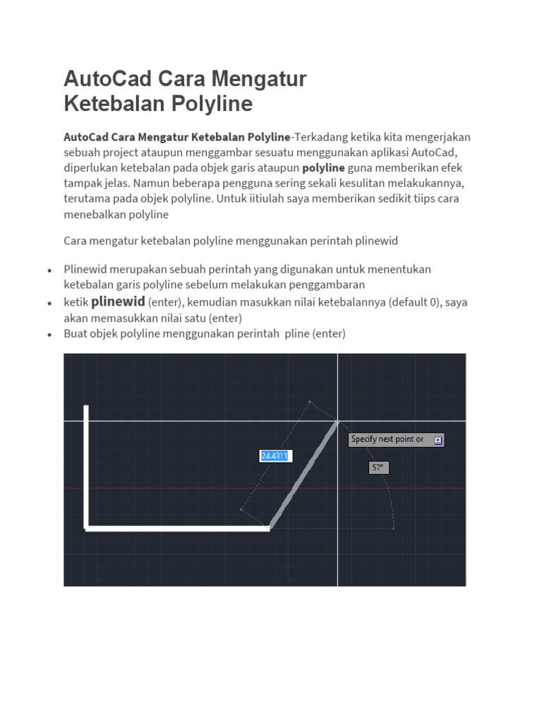 Mengatur Ketebalan Polyline di AutoCAD | PDF