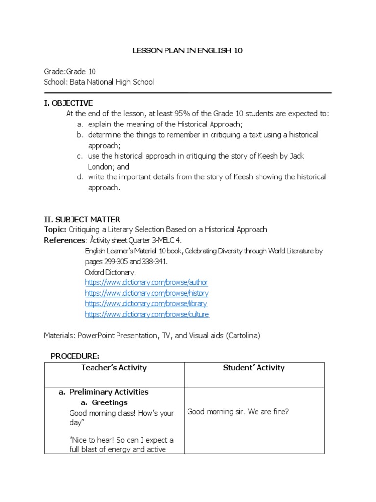 Lesson Plan | PDF | Lesson Plan | Learning