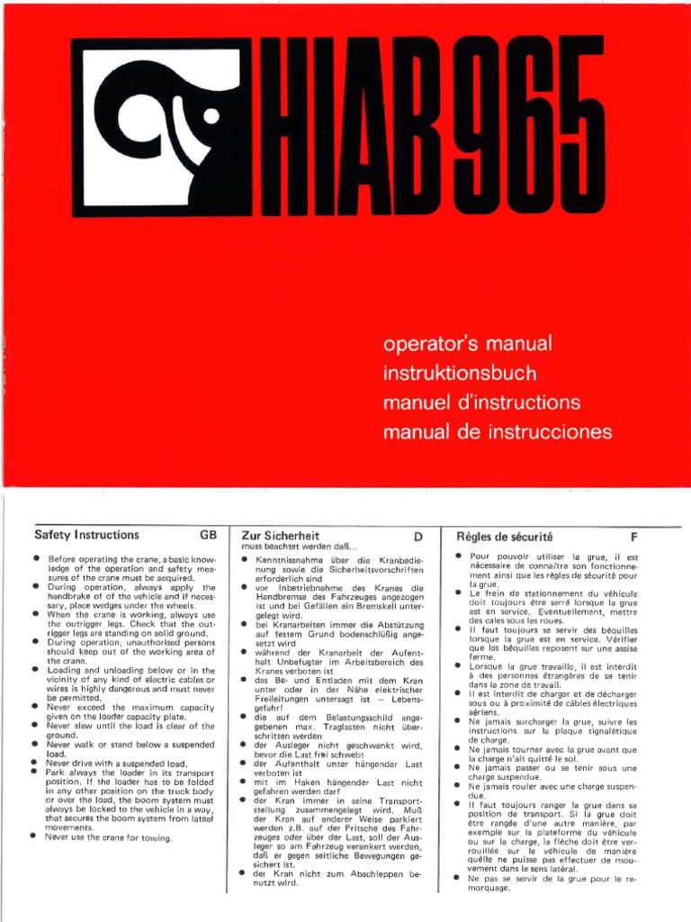 Hiab 965 | PDF