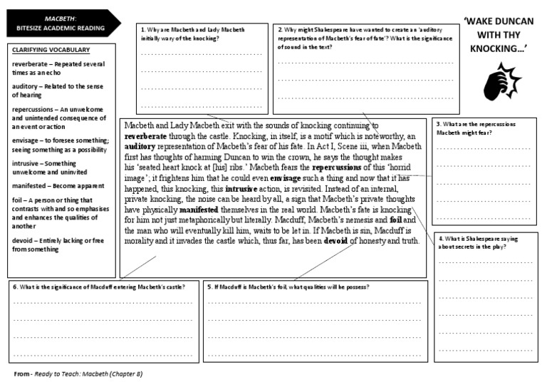 Bitesize Academic Reading - Knocking | PDF | Macbeth