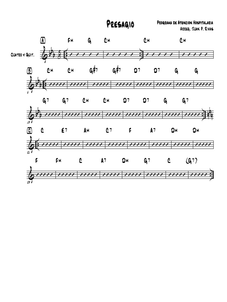 Presagio - Cuatro, Guitarra | PDF