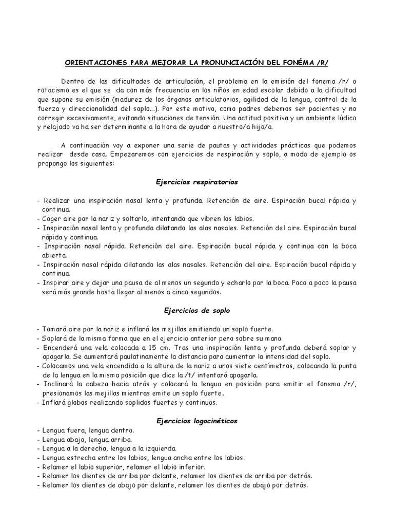Orientaciones R y Sinfones | PDF | Vocal | Sílaba